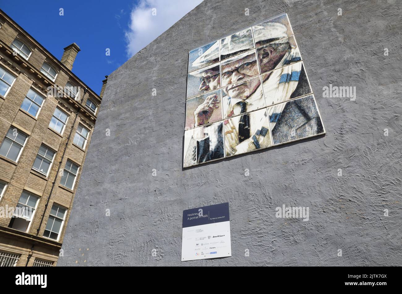 Portrait of David Hockney, made of a quarter of a million nails, by ...