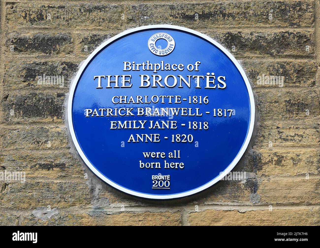 Blue plaque for the birthplace of the Brontes in the village of ...