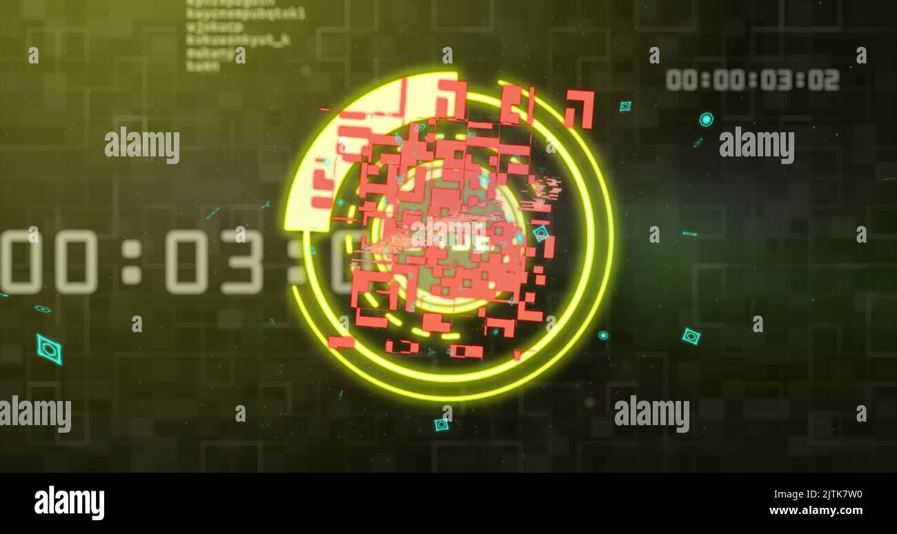 Image of scope scanning with qr code over data processing Stock Photo ...