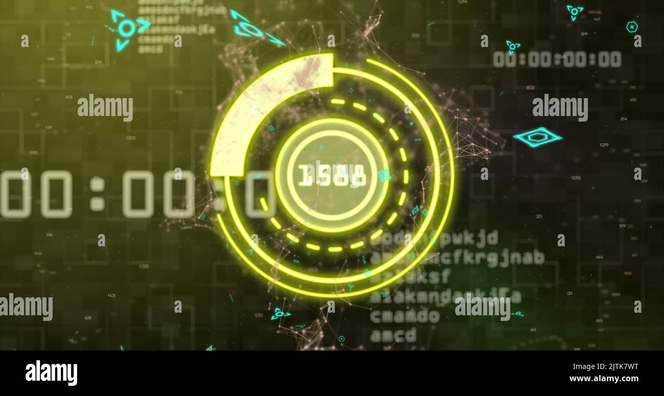 Image of scope scanning with qr code over data processing Stock Photo ...