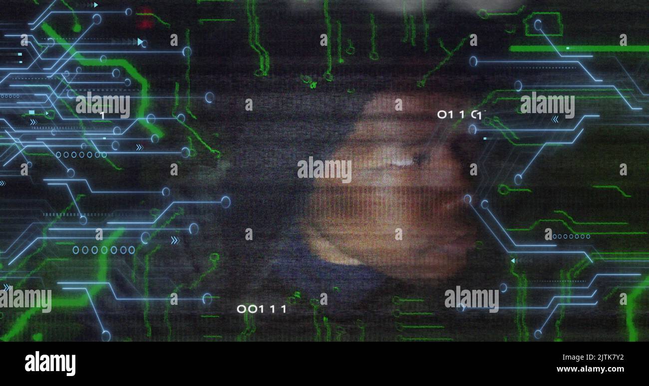 Face with binary code hi-res stock photography and images - Alamy
