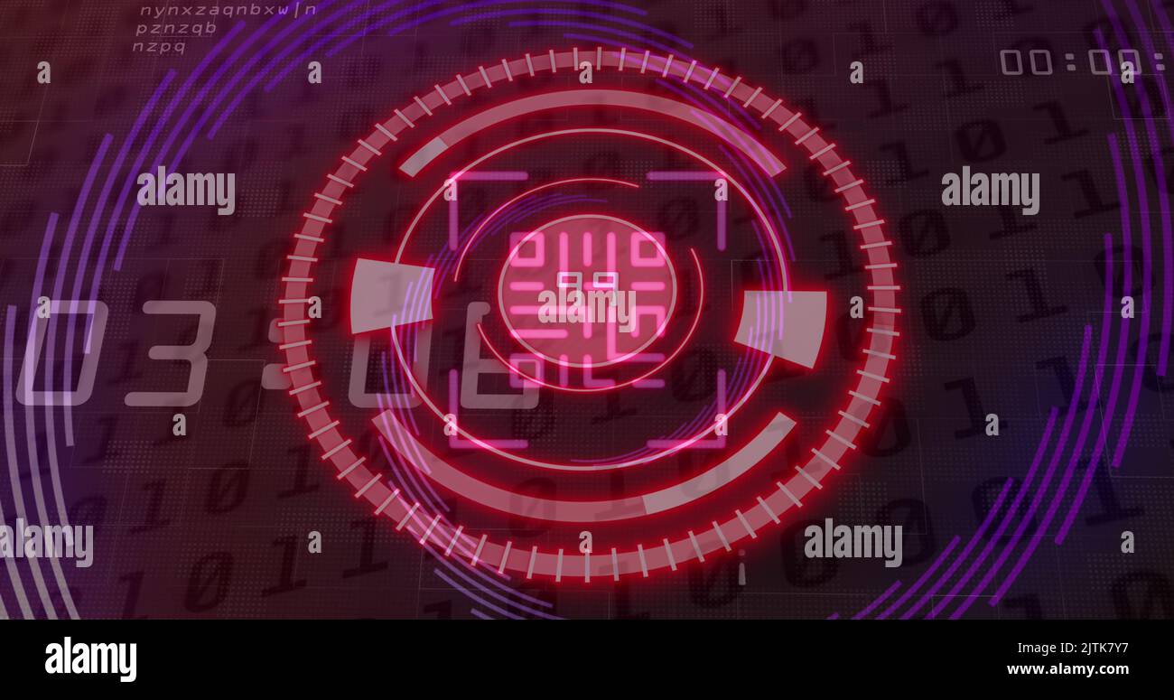 Image of scope scanning with data processing and qr code Stock Photo ...