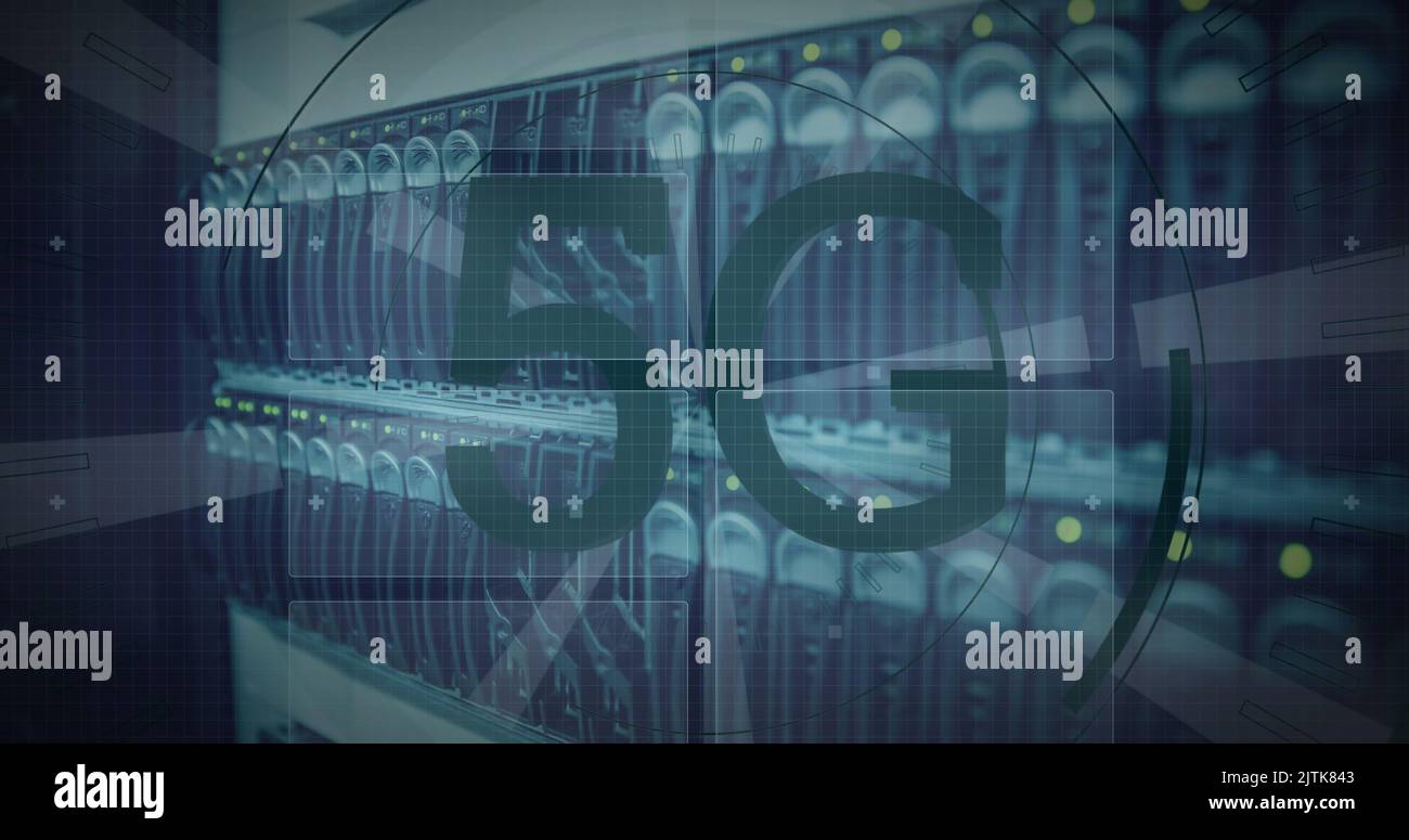 5g text over round scanners hi-res stock photography and images - Alamy