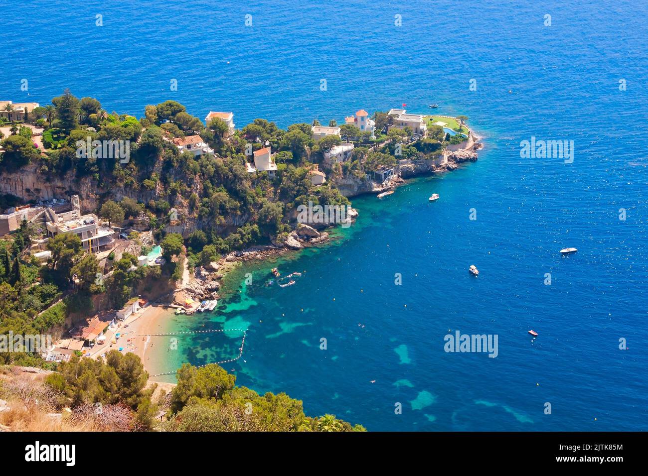 Panoramic view of French riviera, mediterranean sea, France Stock Photo ...