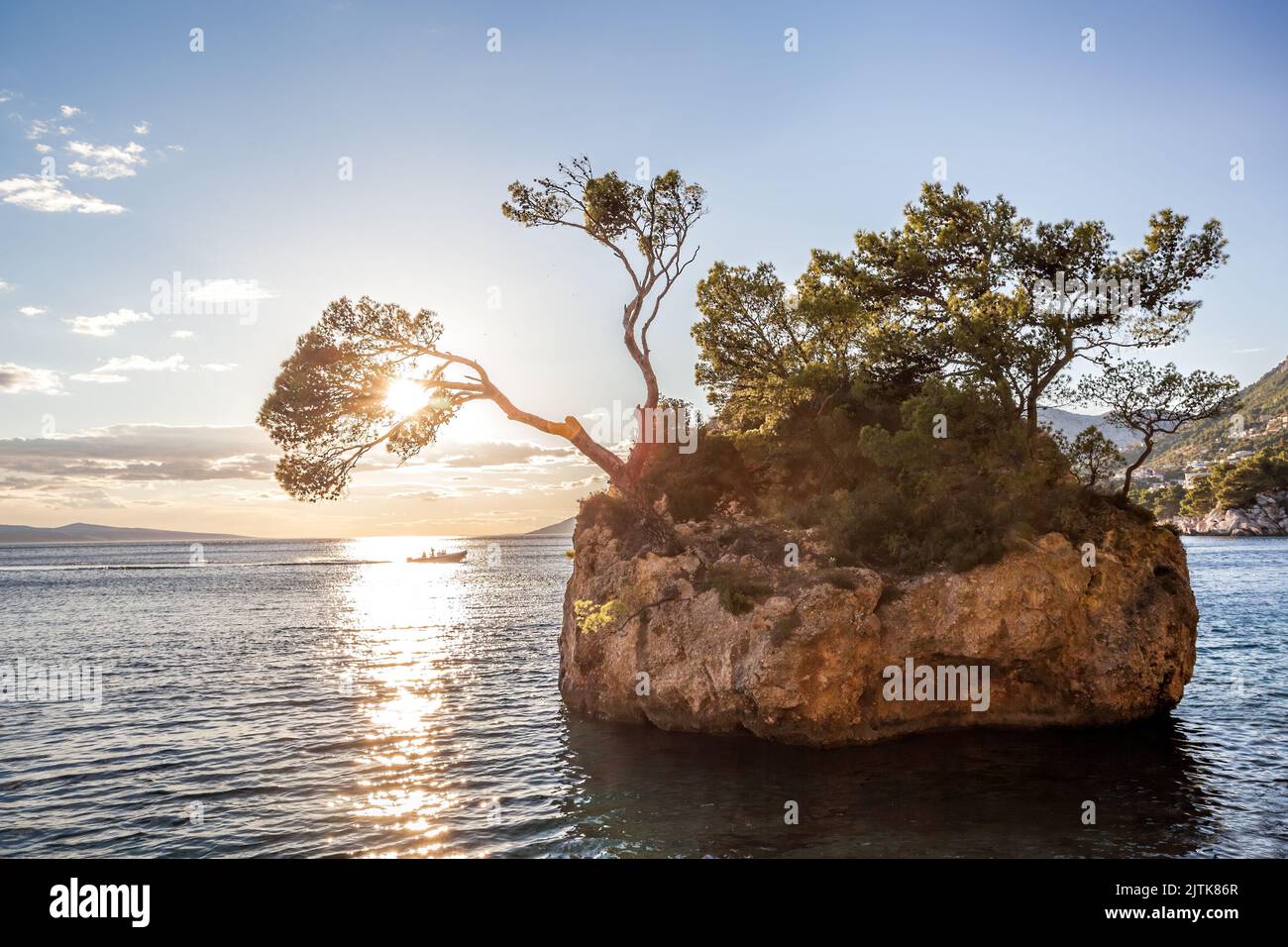 Punta Rata beach with stone island in Brela,Makarska, Dalmatia, Croatia ...