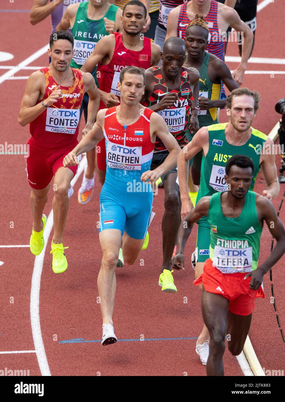 Charles Grethen of Luxembourg competing in the men’s1500m heats at the ...