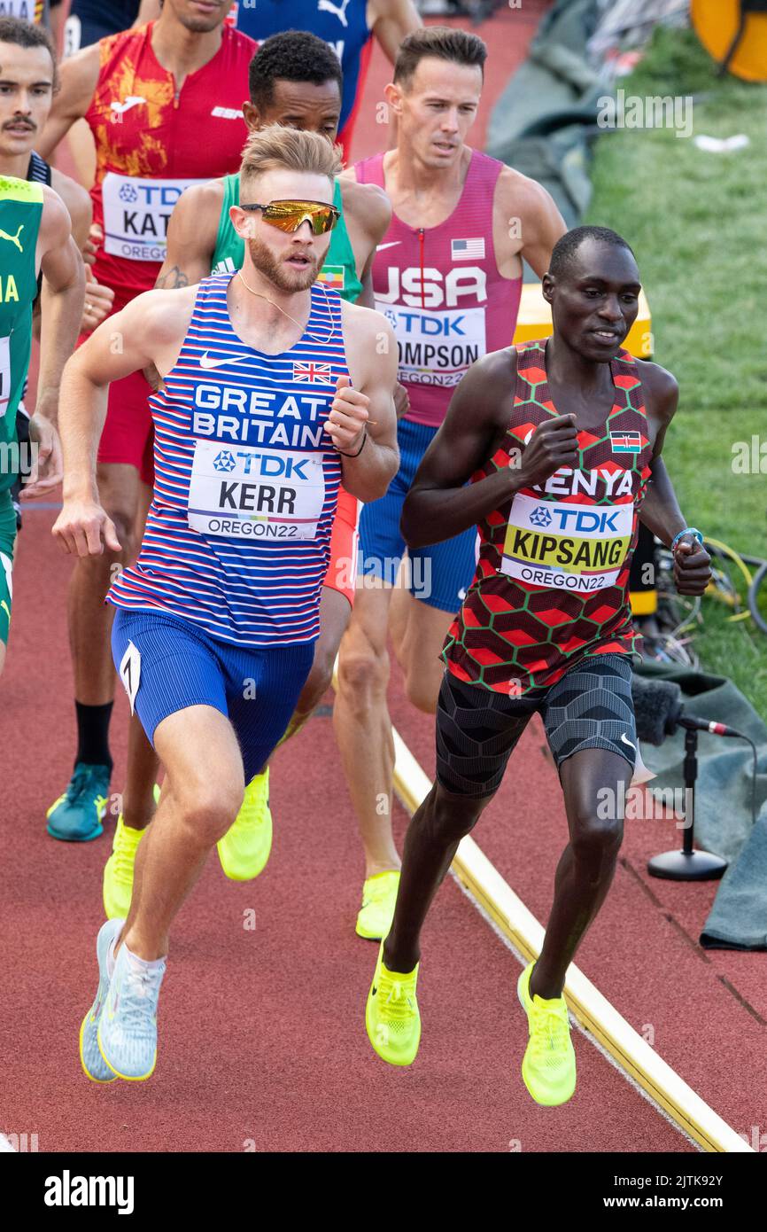 Josh Kerr of GB&NI and Abel Kipsang of Kenya competing in the men ...