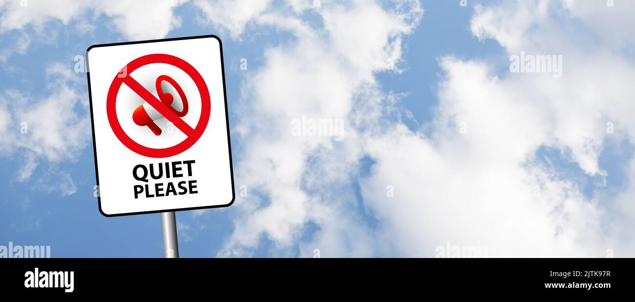 Keep quiet sign no hi-res stock photography and images - Alamy