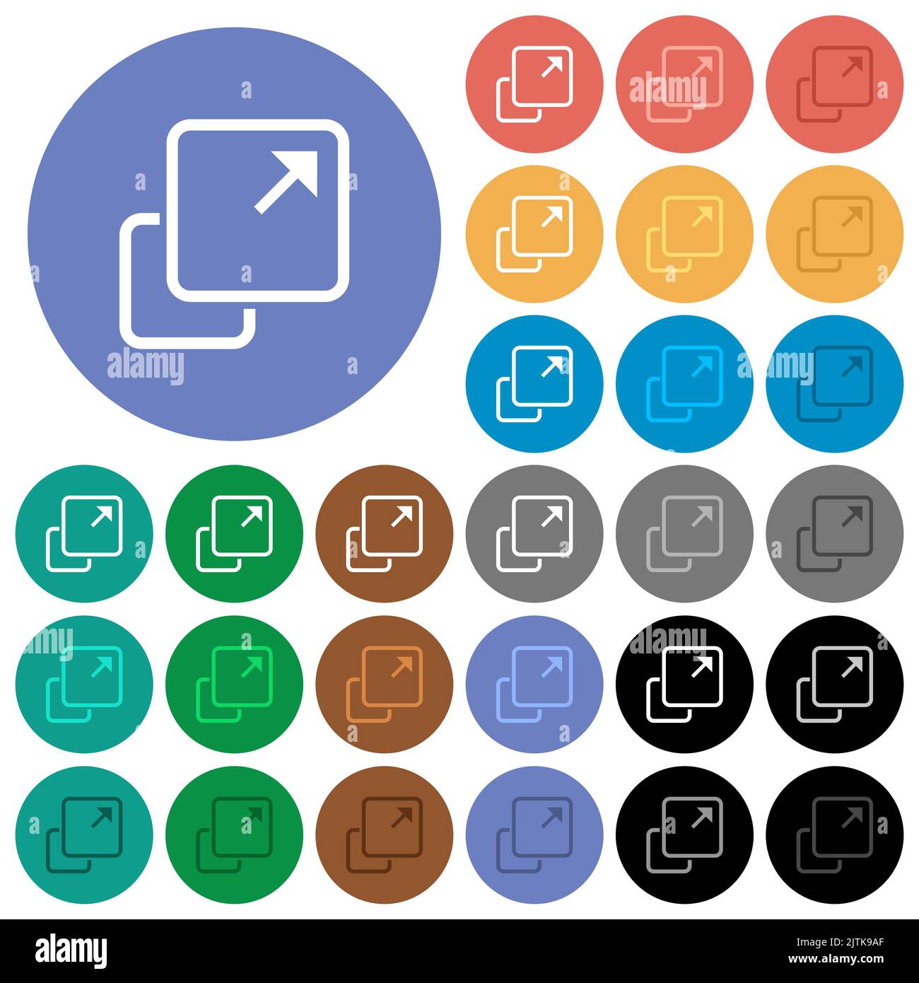 Extend element outline multi colored flat icons on round backgrounds ...