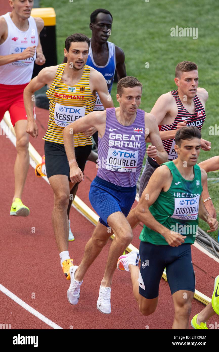 Neil Gourley of GB&NI competing in the men’s1500m heats at the World ...