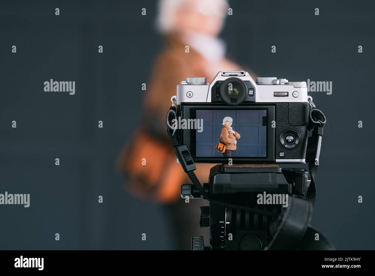 senior fashion model modern lifestyle photo shoot Stock Photo - Alamy