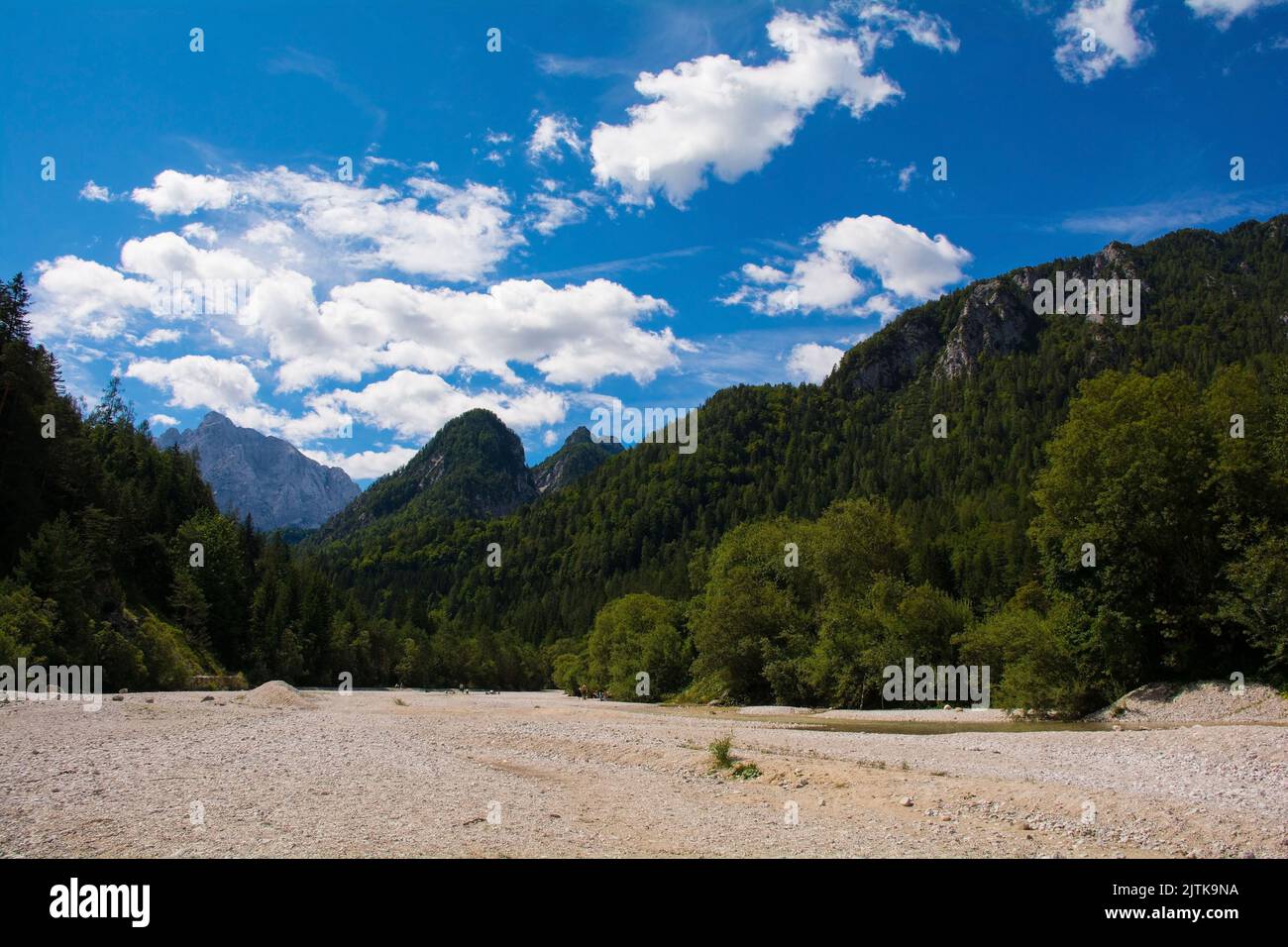 The Pisnica River in Kranjska Gora in the Upper Carniola region of ...