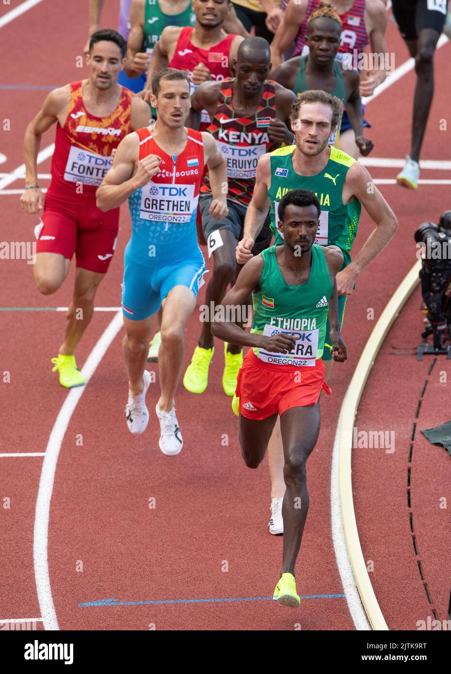 Samuel Tefera of Ethiopia competing in the men’s1500m heats at the ...