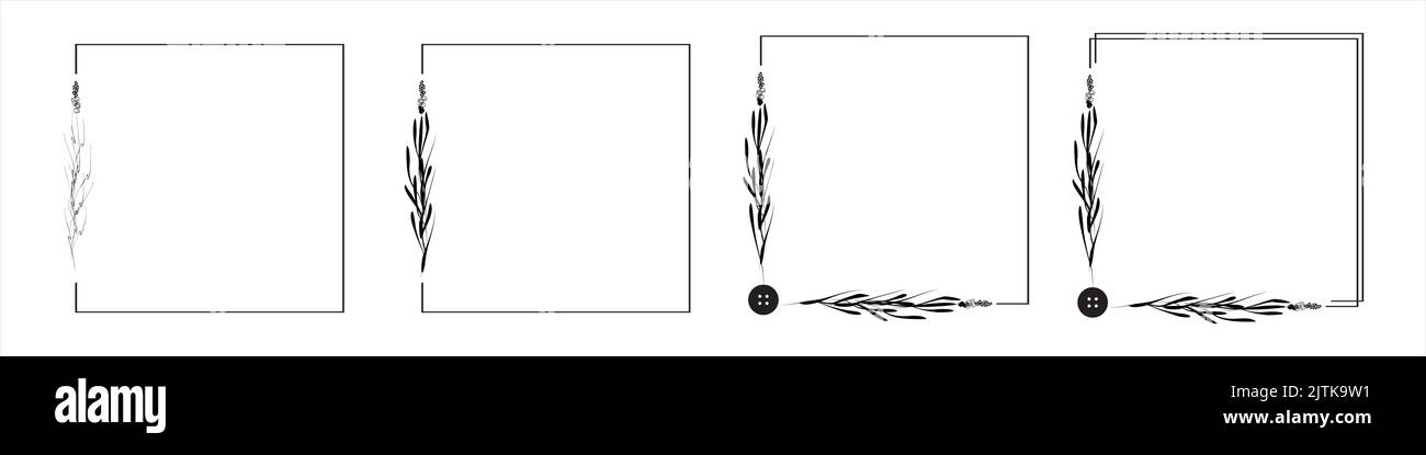 Design frame with freehand grass drawing elements Stock Vector Image ...