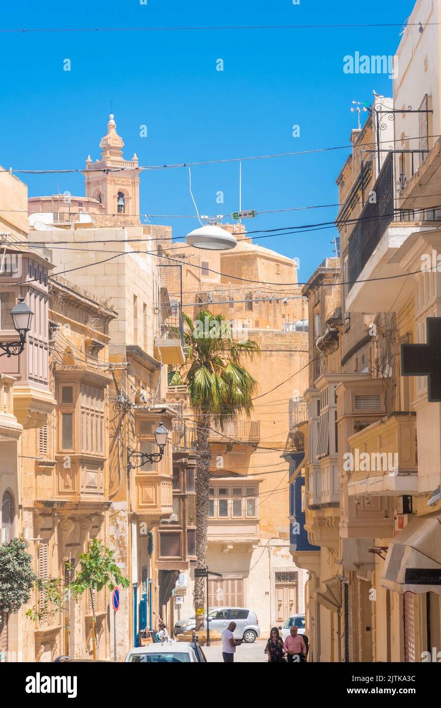 Gozo, Malta, 22 May 2022: Street view of Victoria town center Stock ...
