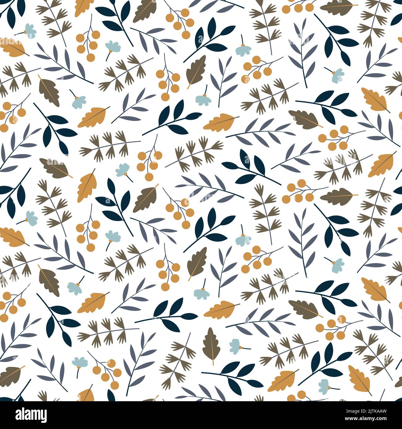 Elegant floral seamless pattern design. Abstract branches and leaves ...