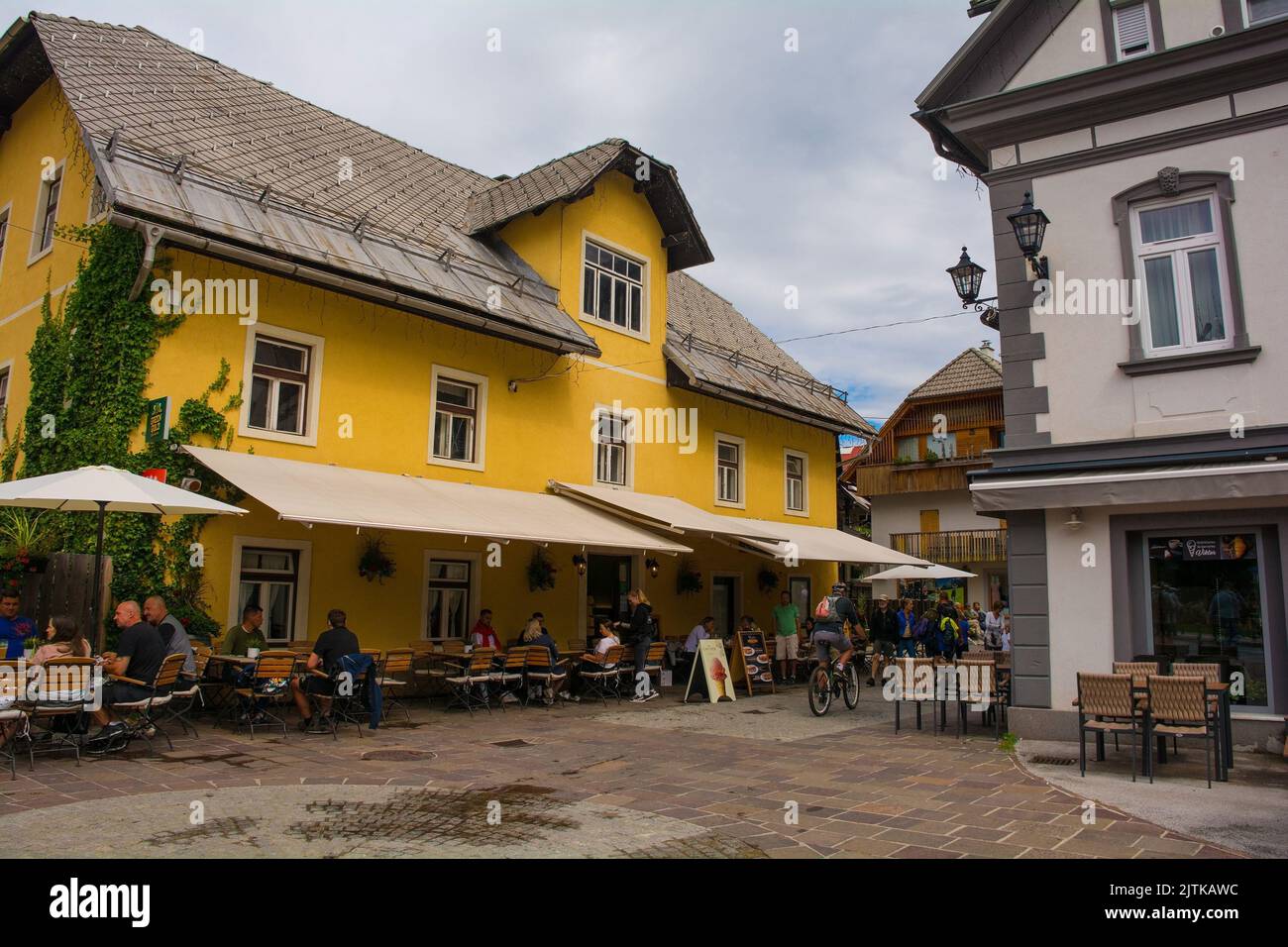 Kranjska Gora, Slovenia - August 20th 2022. A street in the centre of ...