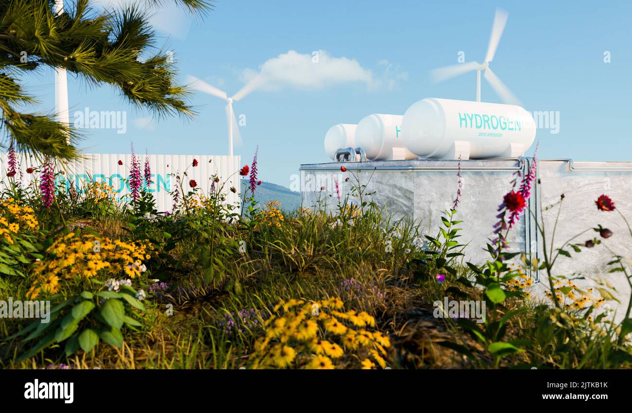 Hydrogen power storage on hill, zero emissions and nature friendly ...