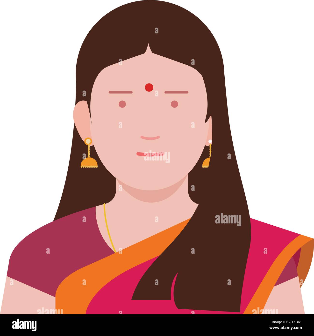 A portrait of a woman of Indian origin wearing a traditional dress sari ...