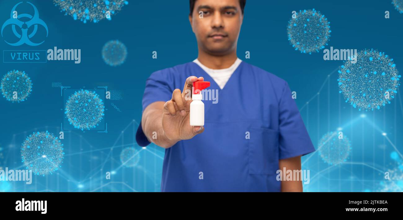 doctor or male nurse with medicine Stock Photo - Alamy