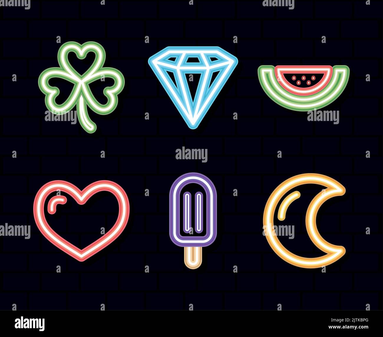 neon items group Stock Vector Image & Art - Alamy