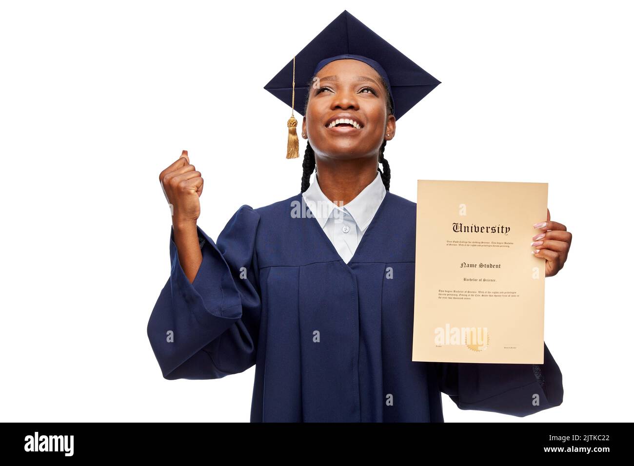 happy female graduate student with diploma Stock Photo - Alamy