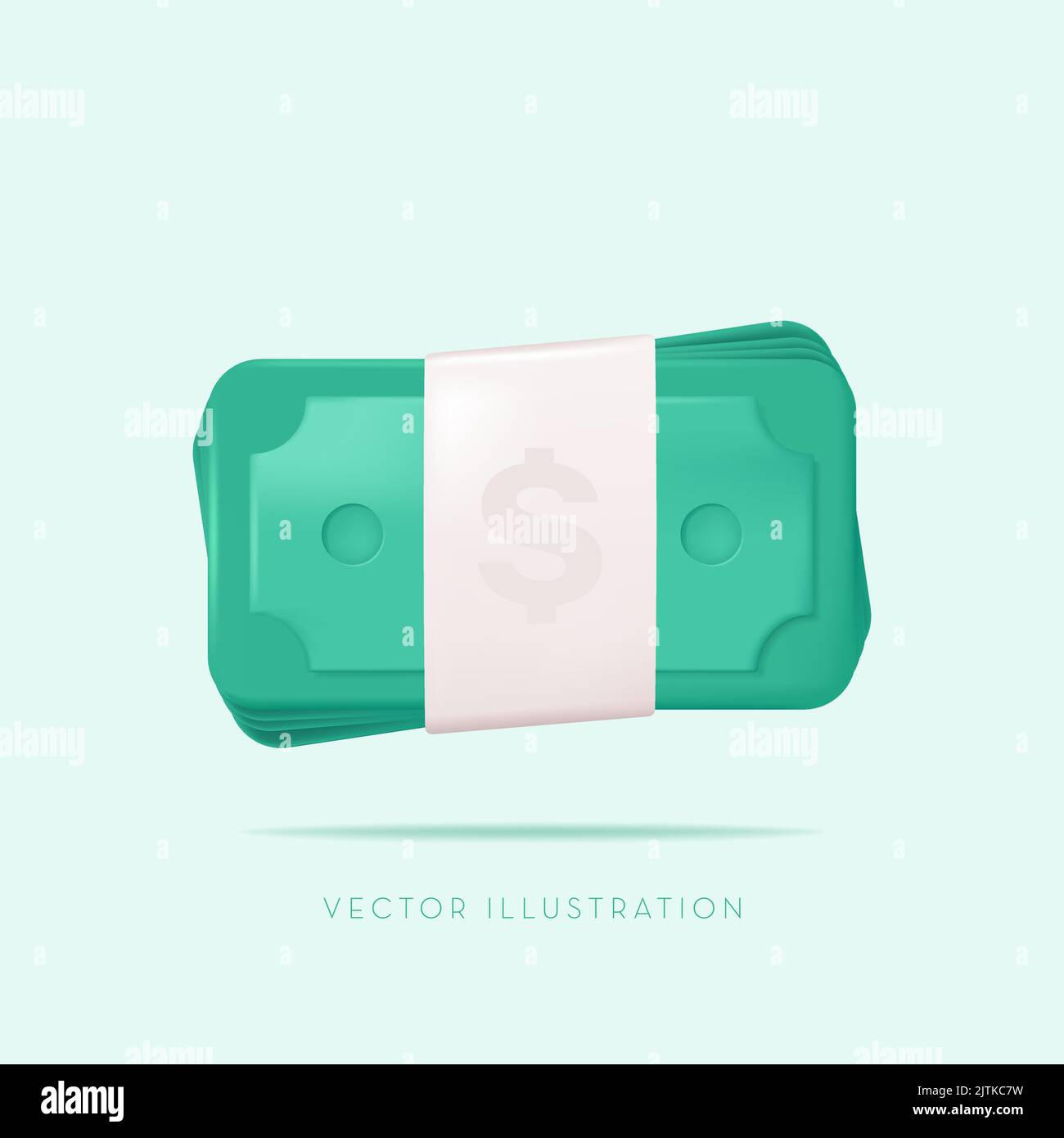 Money dollar bills. Vector illustration in minimal 3d style Stock ...