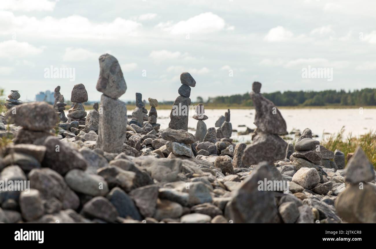 Natural beach with stone towers hi-res stock photography and images - Alamy