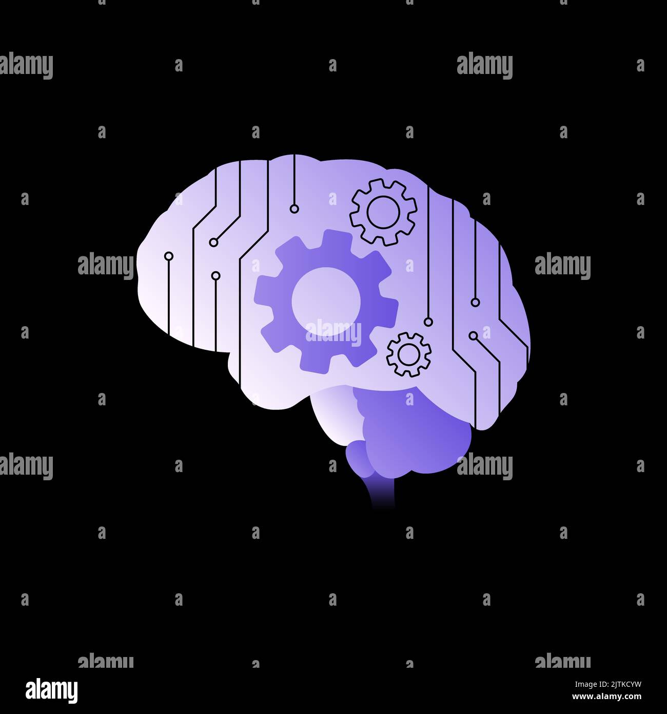 Graphic Human Brain. Artificial Intelligence Element. Vector ...