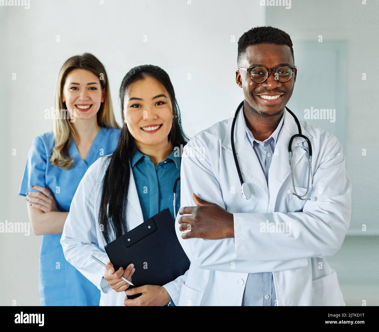 doctor woman portrait hospital team man nurse medical health medicine diversity unity ...