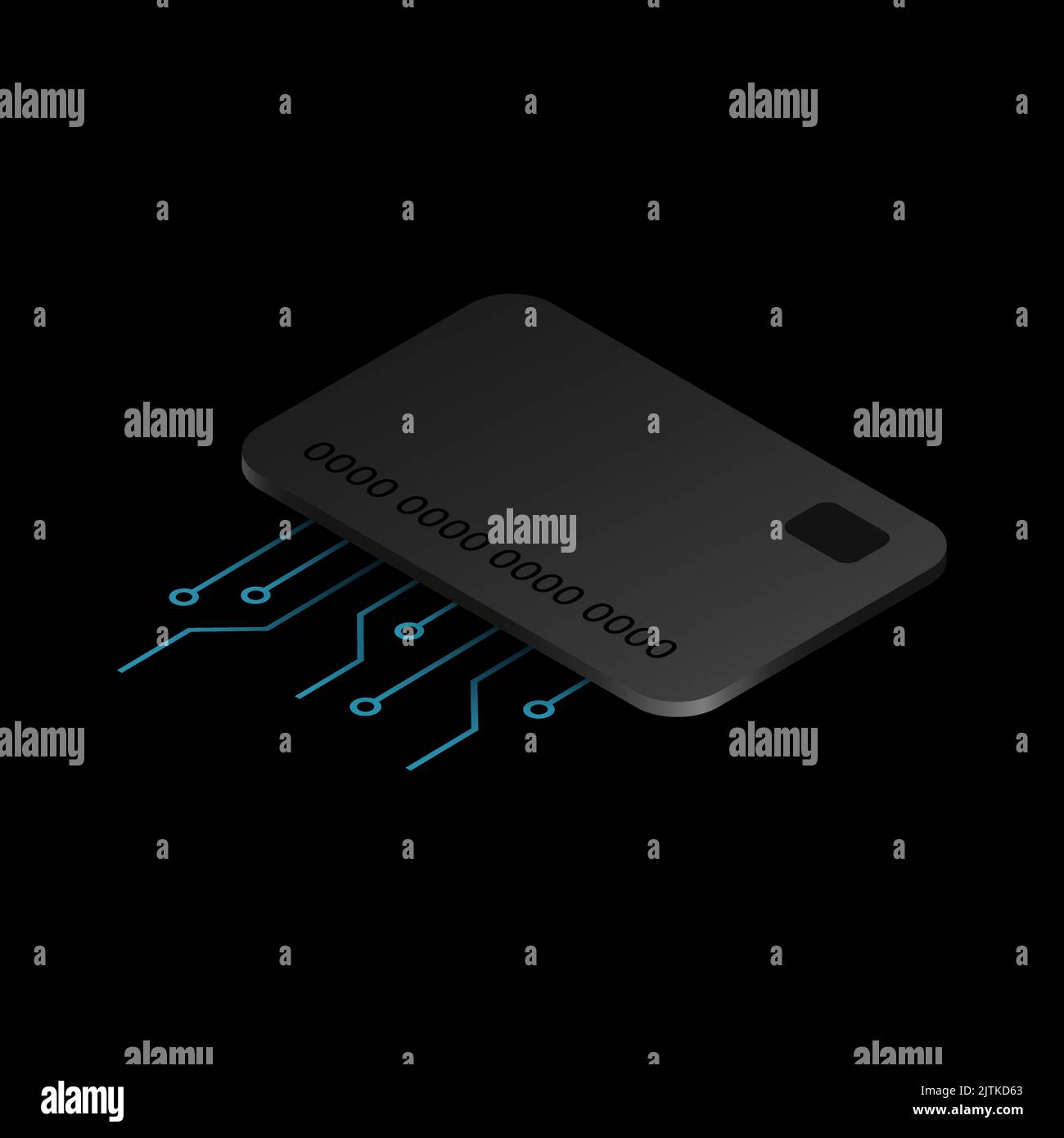 Black Credit or Debit Card. Graphic Design Element. Wireless Technolgy ...