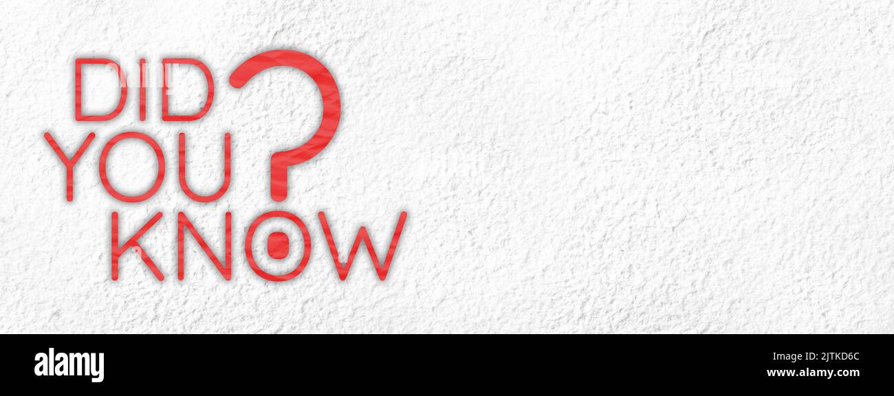 did you know sign on white background Stock Photo - Alamy