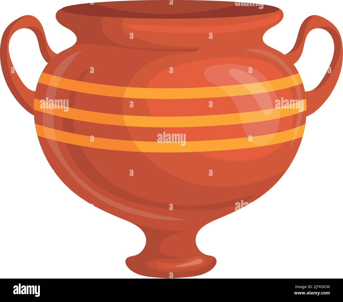 Ceramic pot. Traditional greek vessel. Cartoon clay isolated on white ...