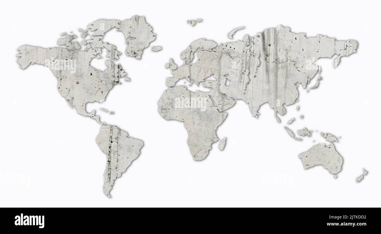 World map on white background Stock Photo - Alamy