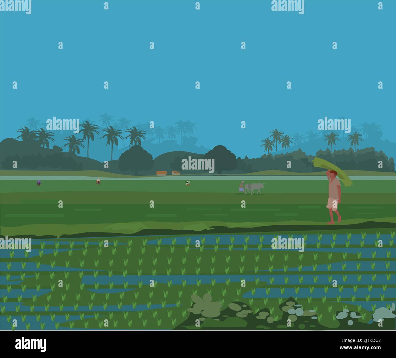 A vector of farmers working on farm land Stock Vector Image & Art - Alamy