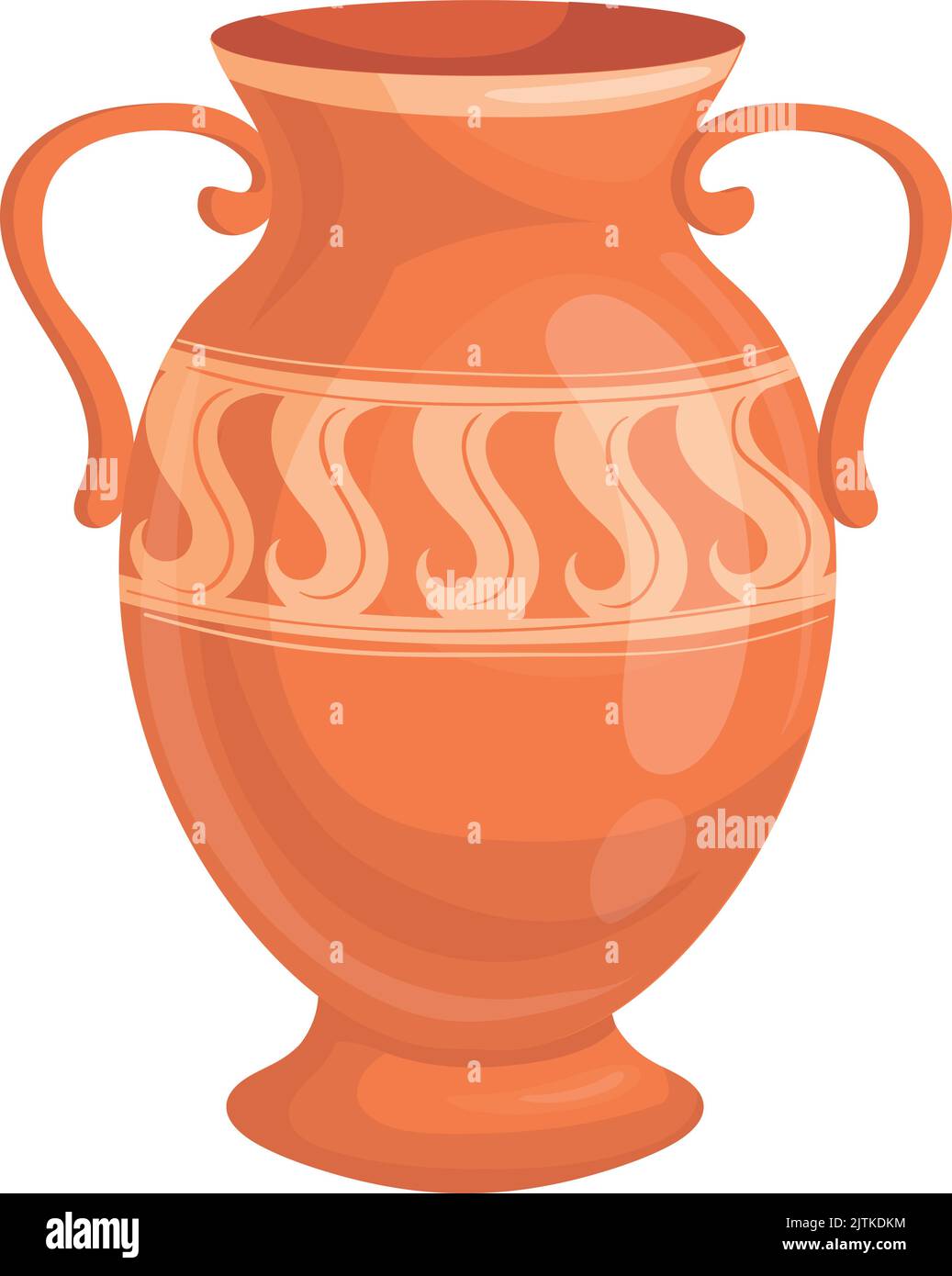 Old amphora. Clay vessel. Cartoon ancient vase isolated on white ...