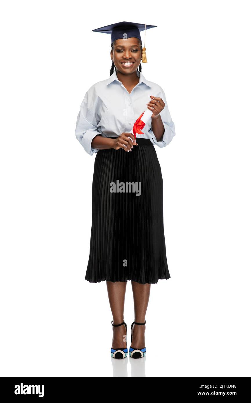 happy female graduate student with diploma Stock Photo - Alamy