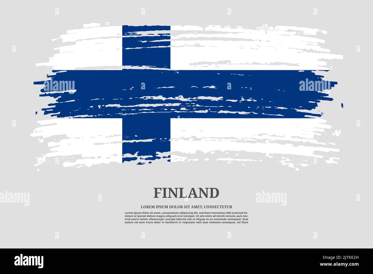 Finland flag with brush stroke effect and information text poster ...