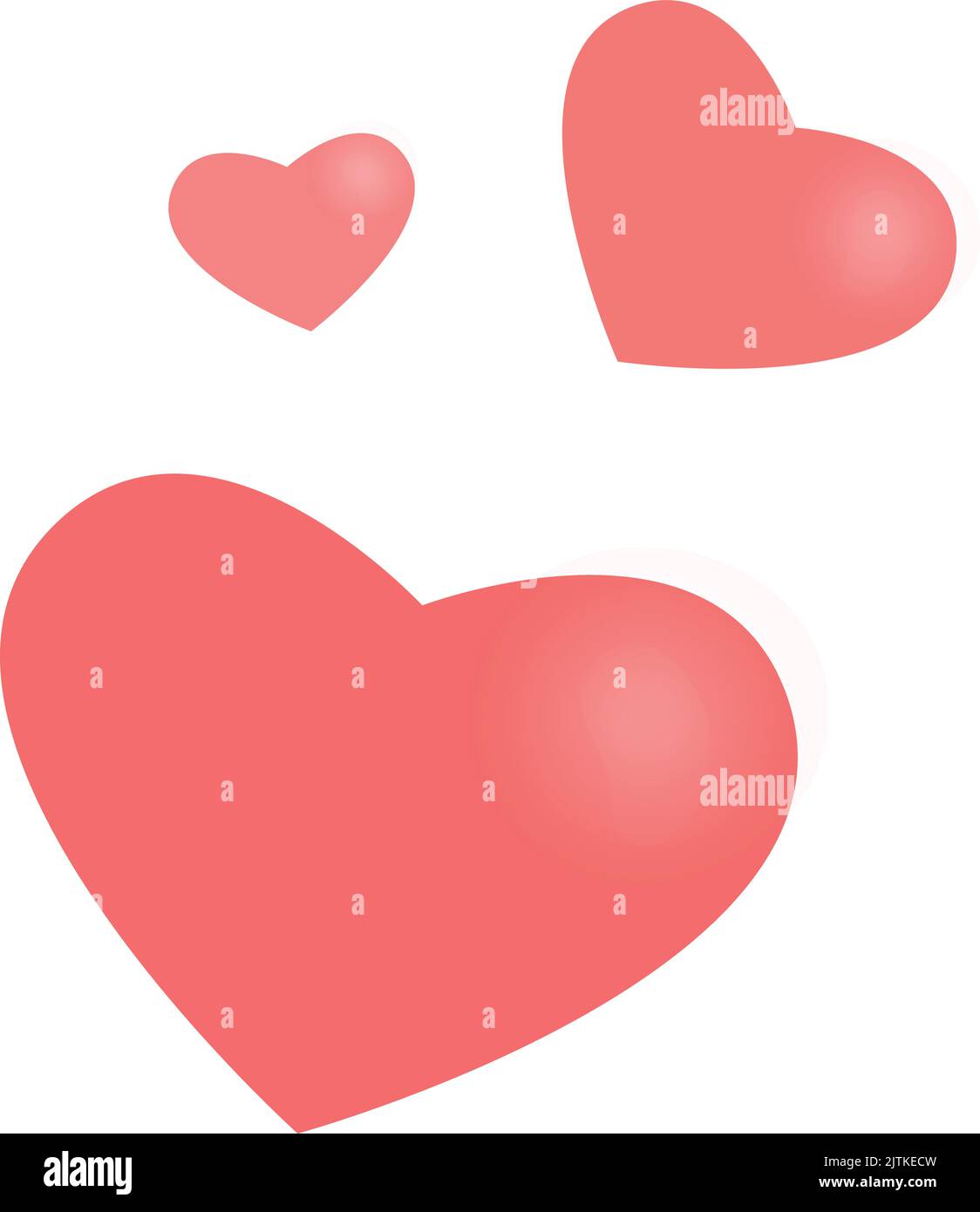 3d hearts icon. Realistic render. Love symbol isolated on white ...