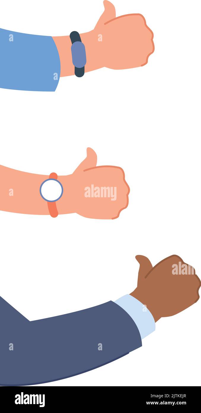 Different man hands with thumbs up. Male approval isolated on white ...