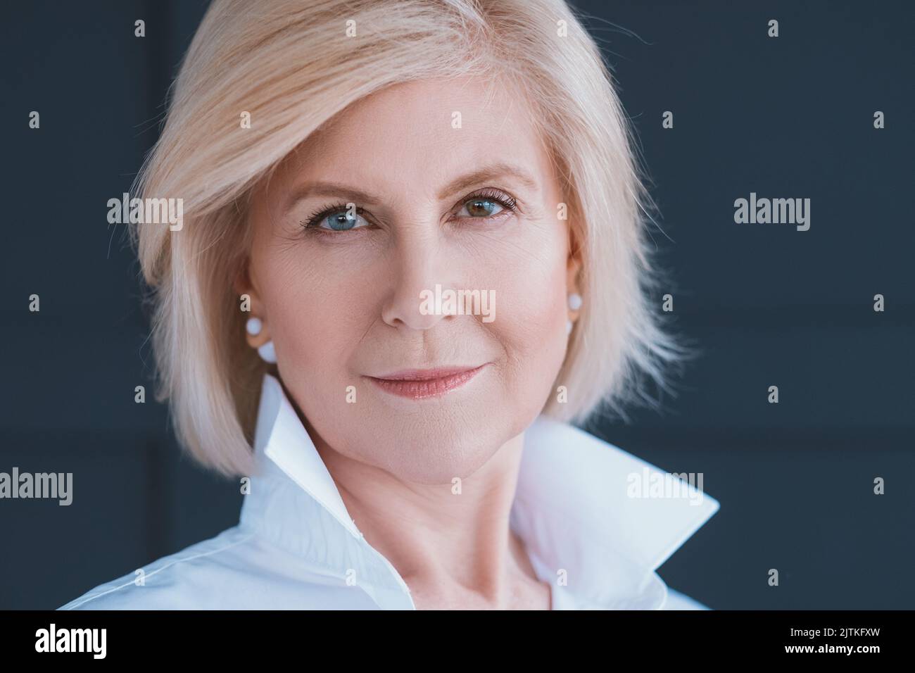 confident successful business lady calm fixed gaze Stock Photo - Alamy