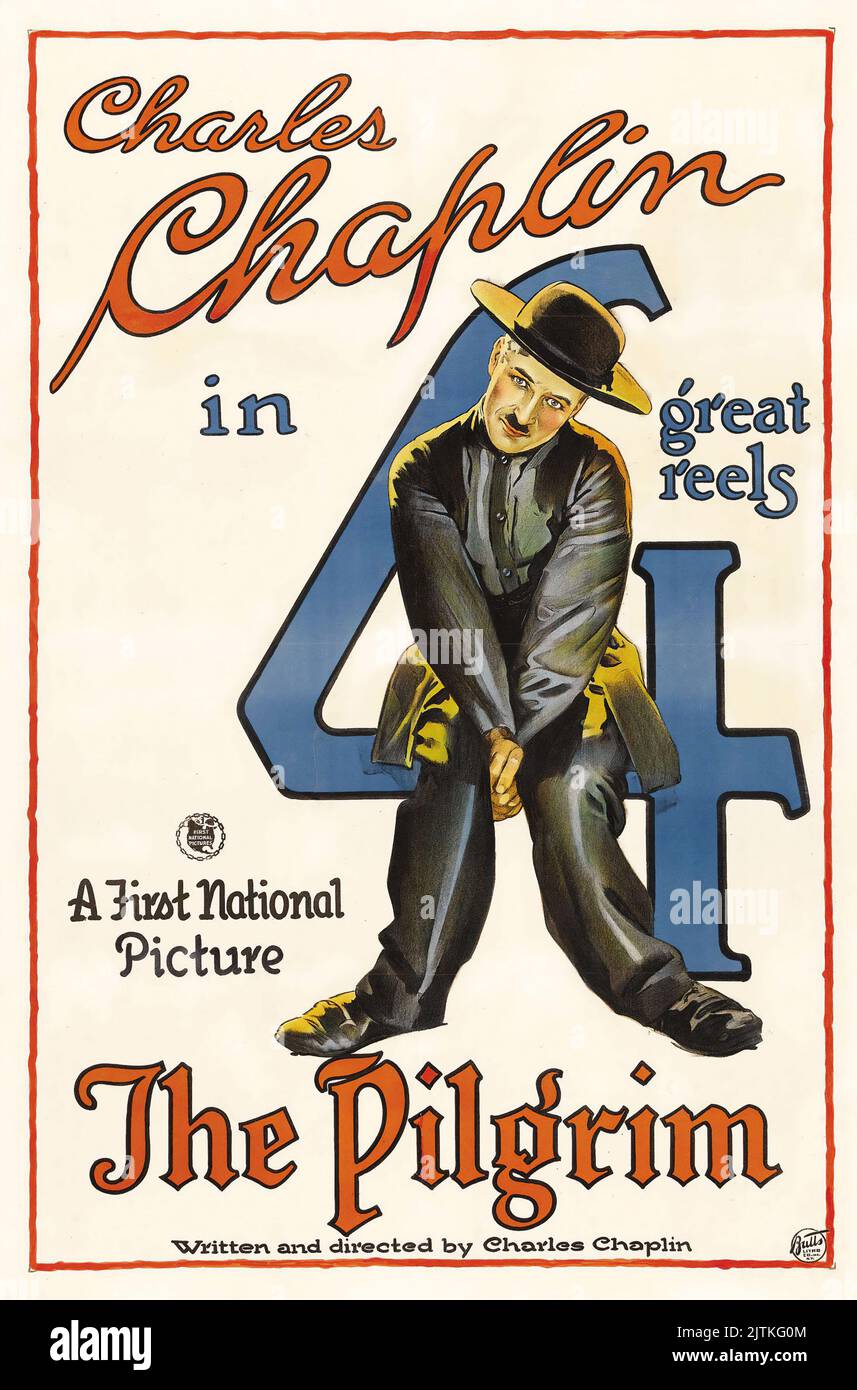 Charlie Chaplin movie poster 1923 The Pilgrim Stock Photo - Alamy
