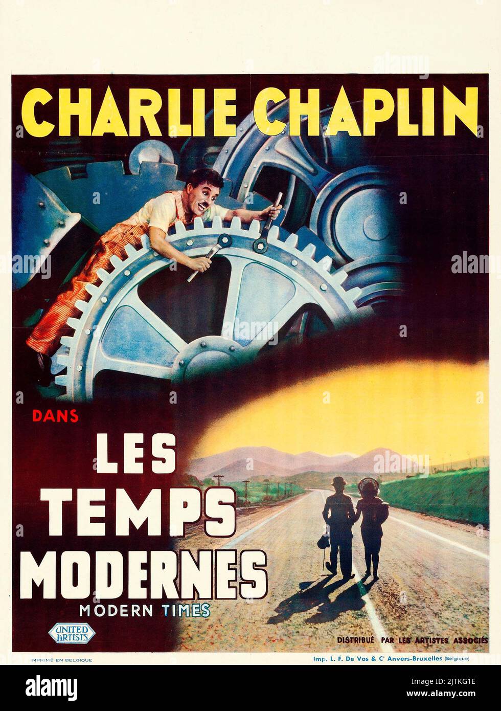 Charlie Chaplin - Modern Times (United Artists, 1936). Pre-War Belgian ...