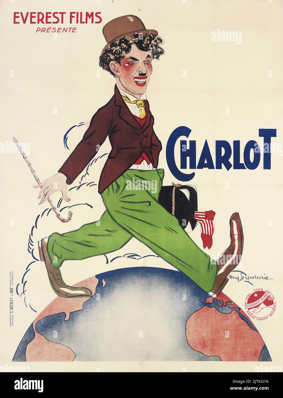 Everest Films - Charlie Chaplin "Charlot" - vintage film poster 1918 ...