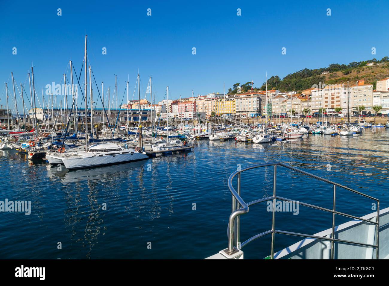La Guardia, Spain - July 27, 2022: Moored yachts in the port of La ...