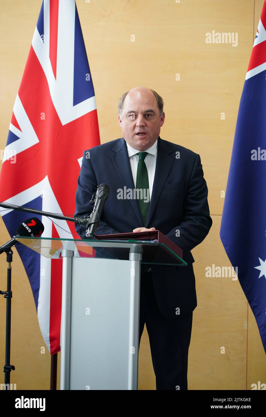 Defence Secretary Ben Wallace speaking at BAE systems in Barrow-in ...