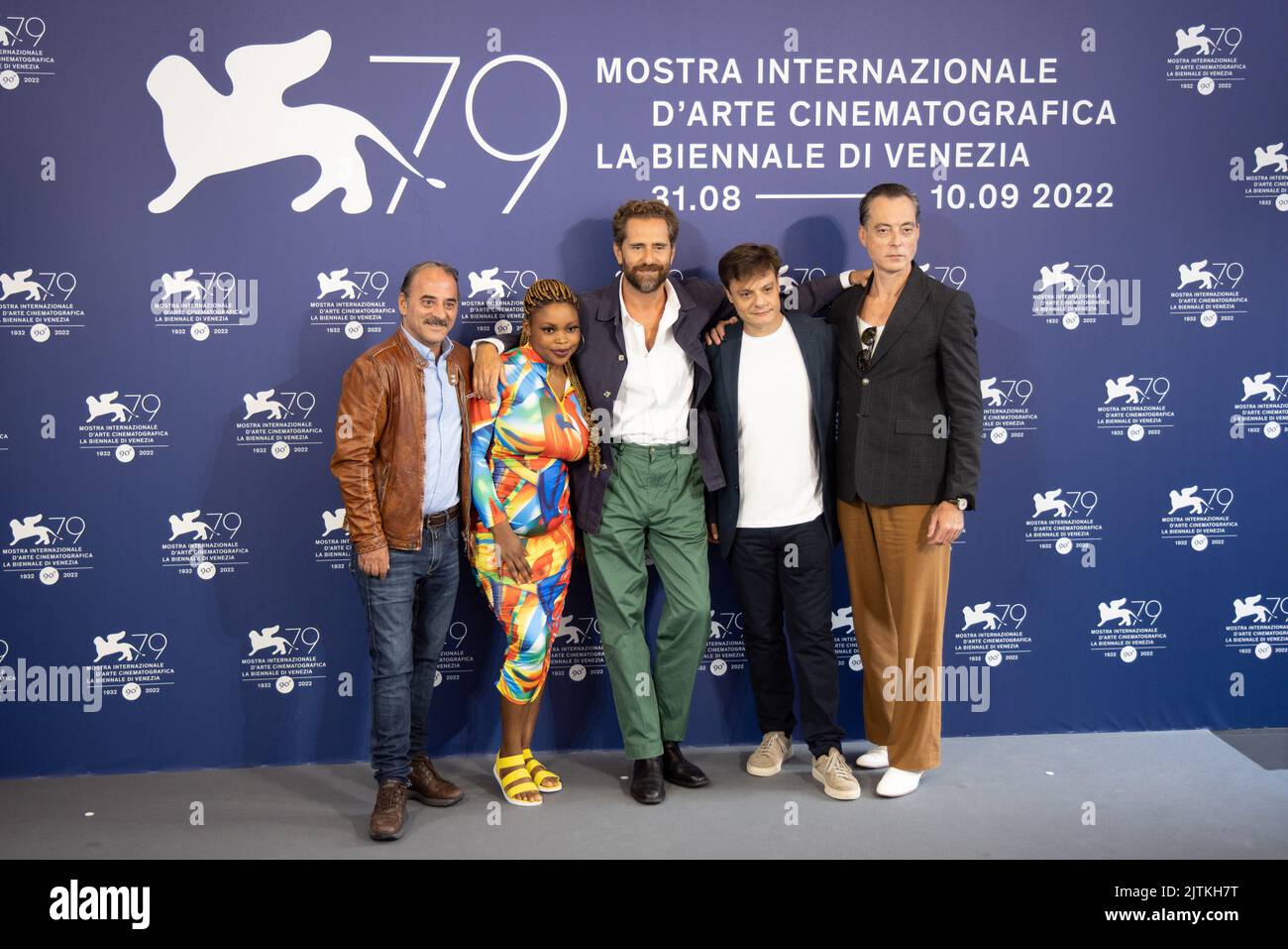 Venice, Italy, 31/08/2022, (From L) Italian actor Salvatore Striano ...