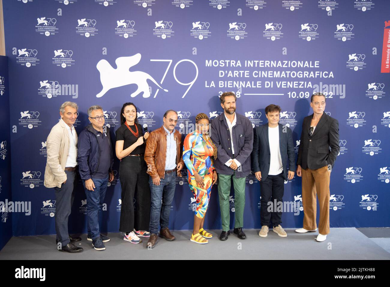 Venice, Italy, 31/08/2022, Italian director Roberto De Paolis (3rdR ...