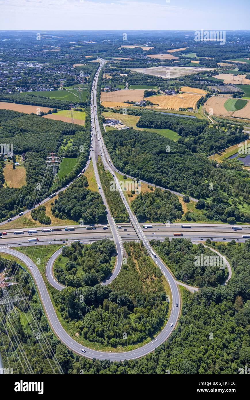 Aerial view, freeway junction Dortmund-Nordwest with A45 and A2, Ickern ...