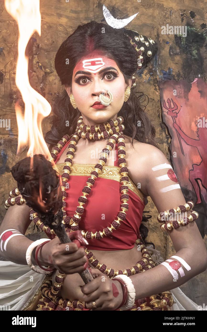 Concept Agomoni shoot-Forms of Parvati Stock Photo - Alamy